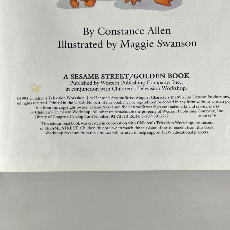 Vintage 1993 Sesame Street Mother Goose Rhymes Little Golden Book - Etsy