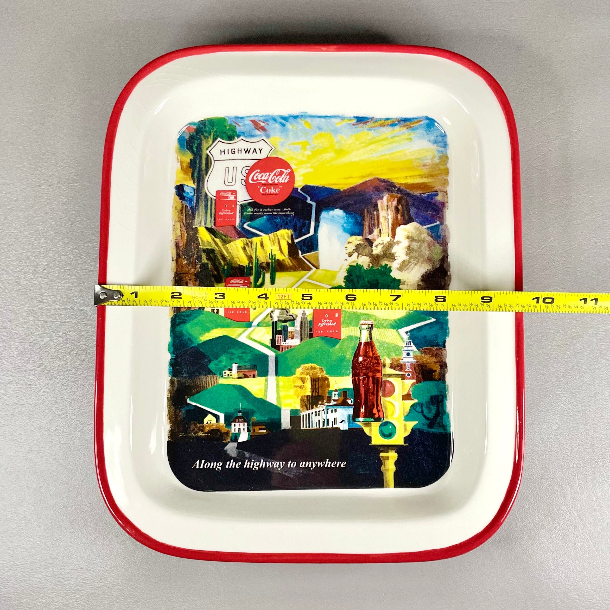 Vintage Coca-cola Picture Porcelain Decorative Plater, Rectangle 12 ...