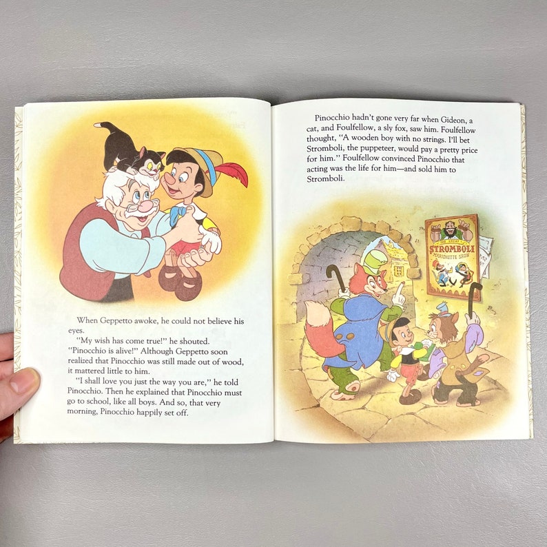 Vintage 1990 Little Golden Book Pinocchio, Walt Disney's Hardcover - Etsy