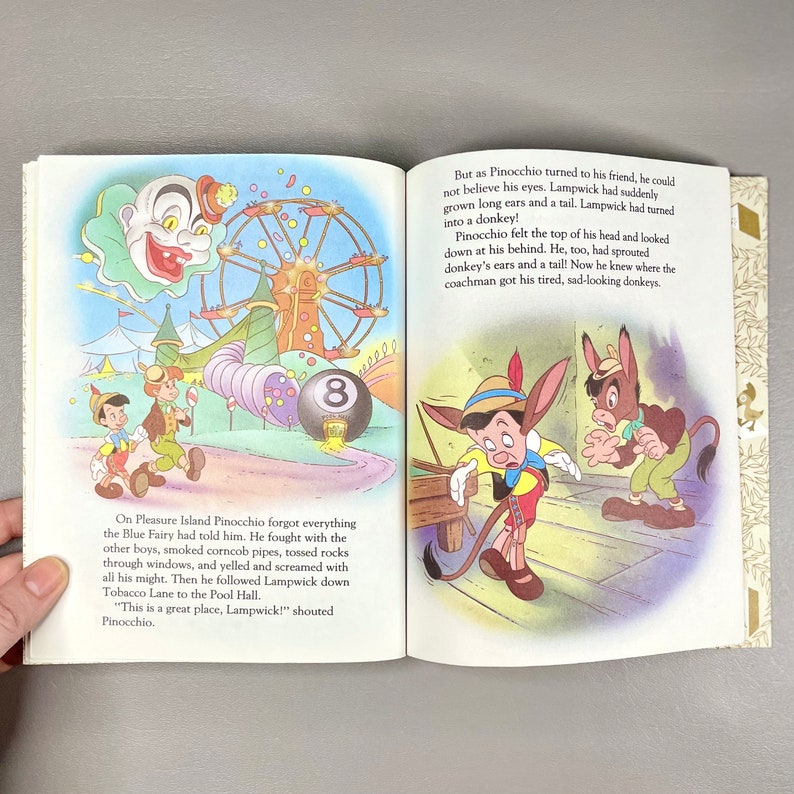 Vintage 1990 Little Golden Book Pinocchio, Walt Disney's Hardcover - Etsy