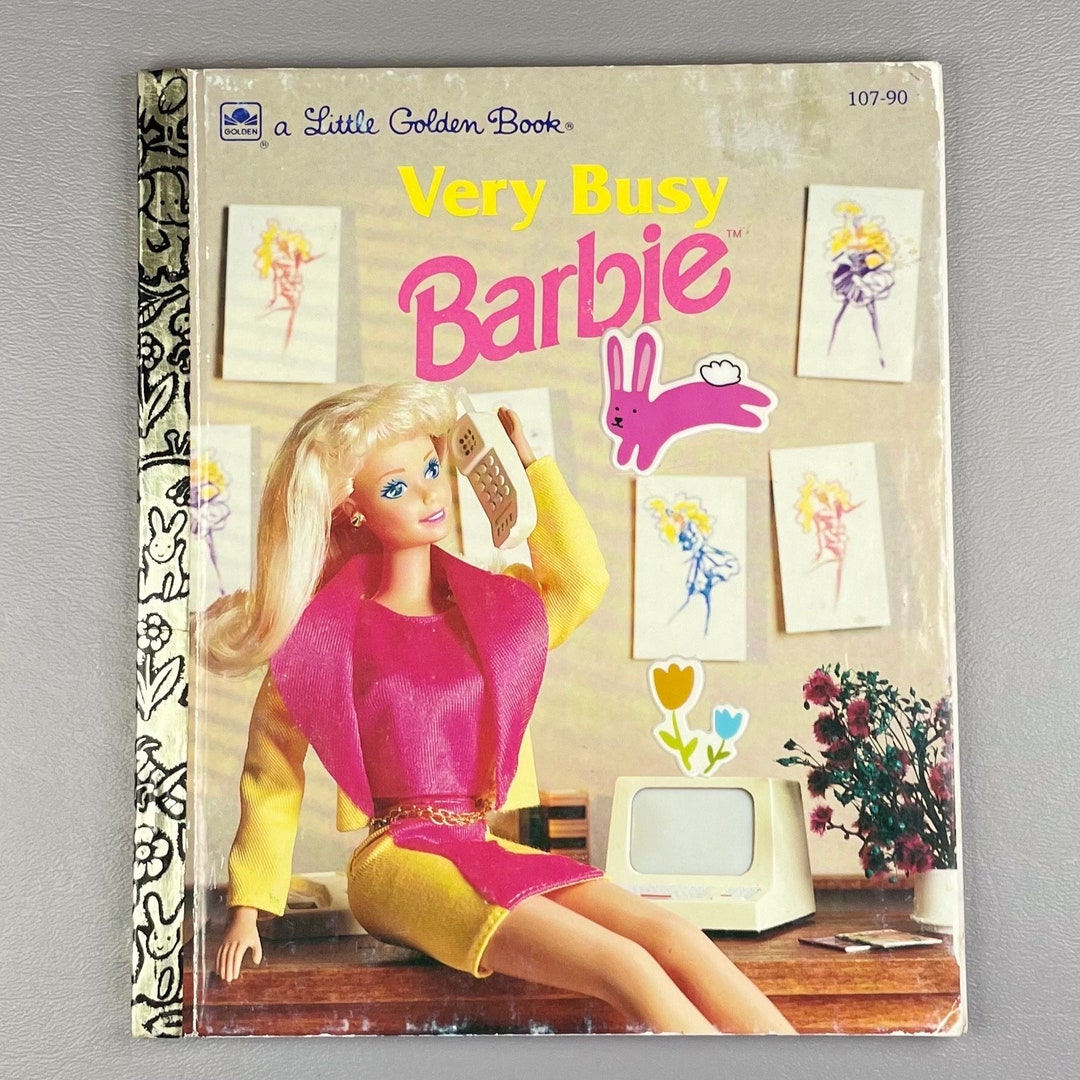 Vintage 1993 Little Golden Book “very Busy Barbie”, Hardcover Paper ...