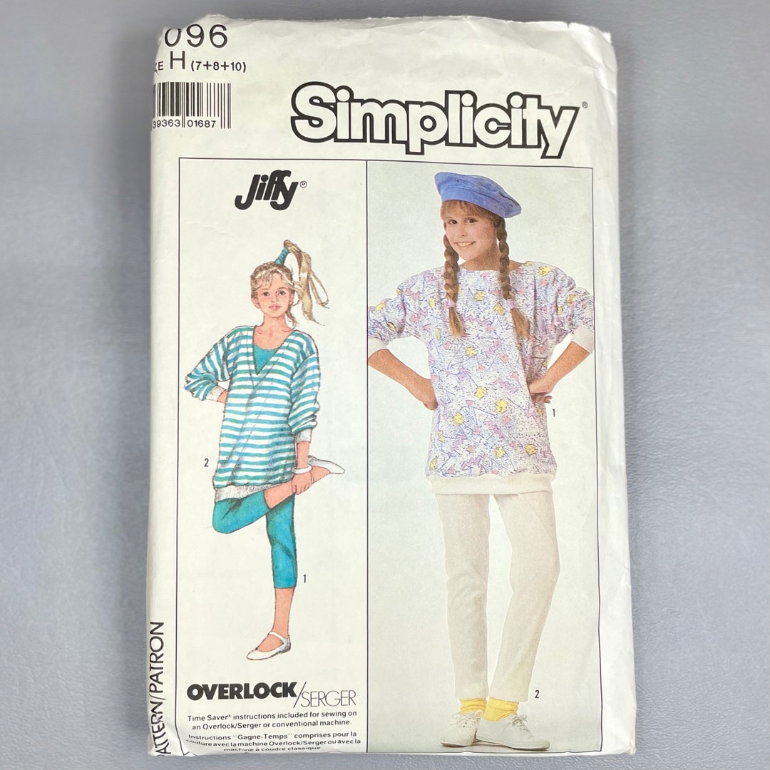 1986 Simplicity Sewing Pattern 8096: Girls Top & Pants, Size 7-10 - Etsy