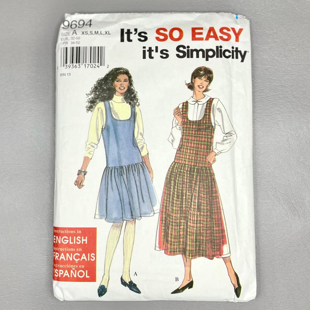 Vintage 1995 Simplicity # 9694 Sewing Cut Pattern, Size Petite XS-XL ...