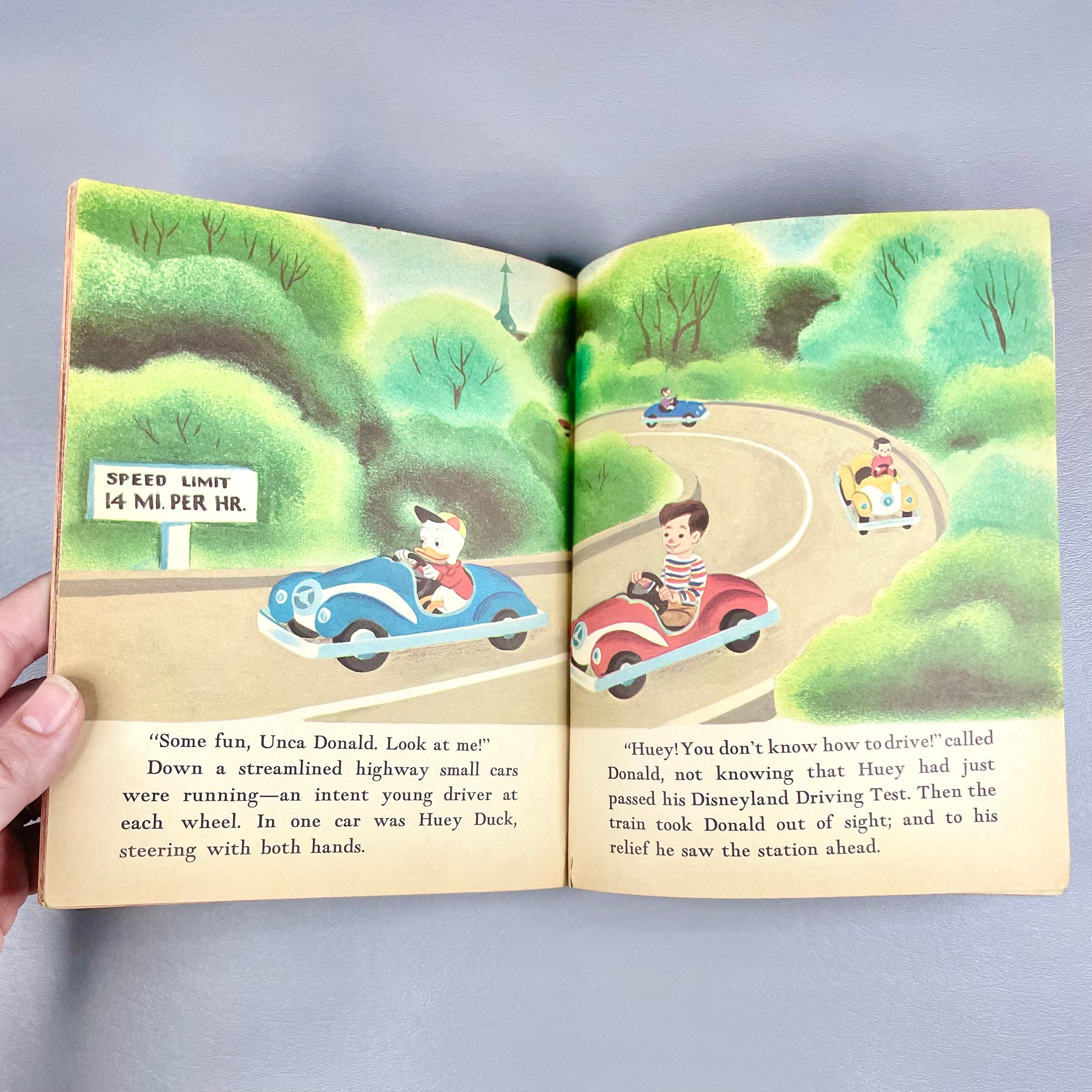 Vintage 1955 B Little Golden Book donald Duck in Disneyland Walt ...