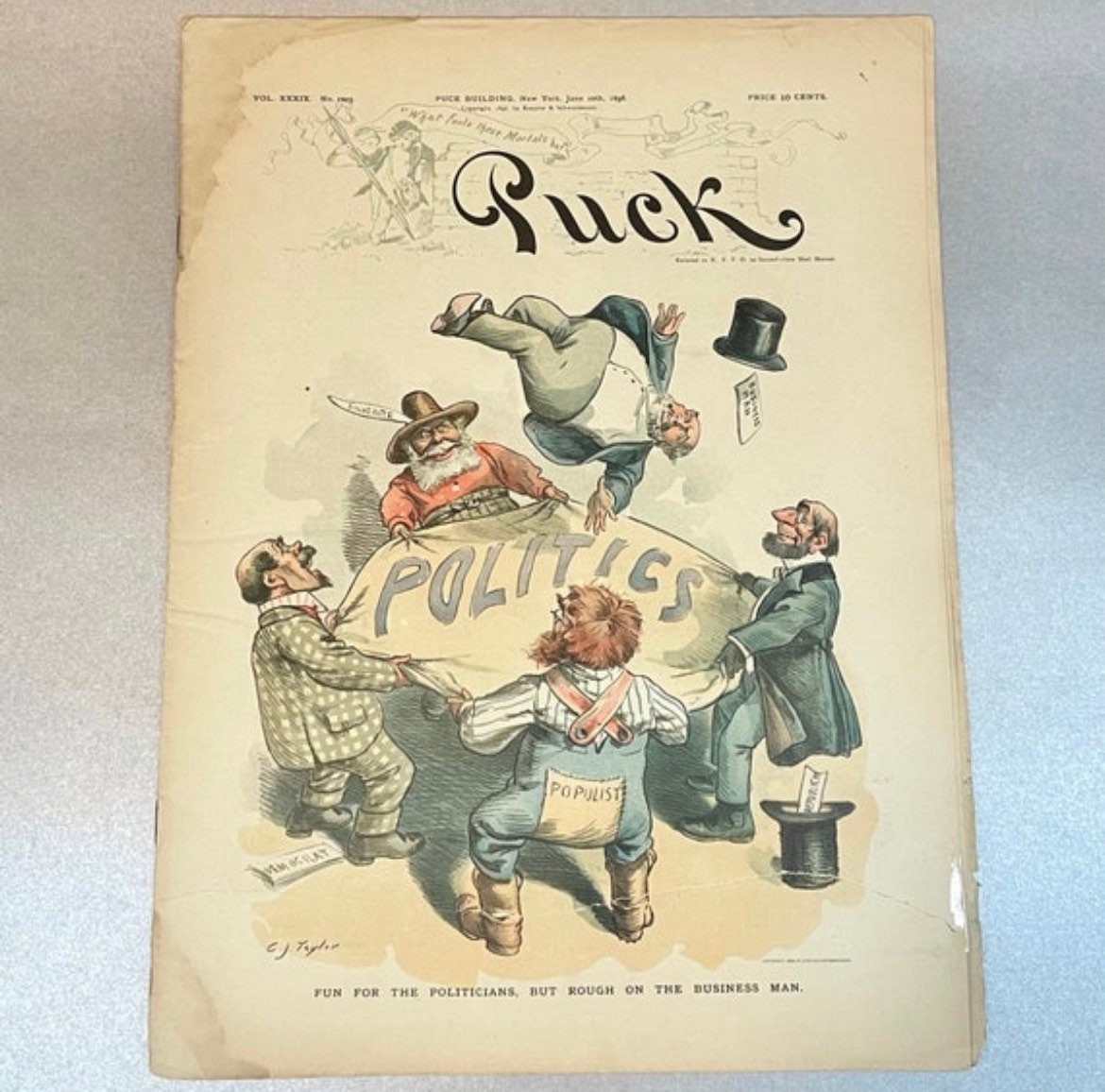 Antique 1896 Puck Paper Magazine June, Political Posters Journal, Over ...
