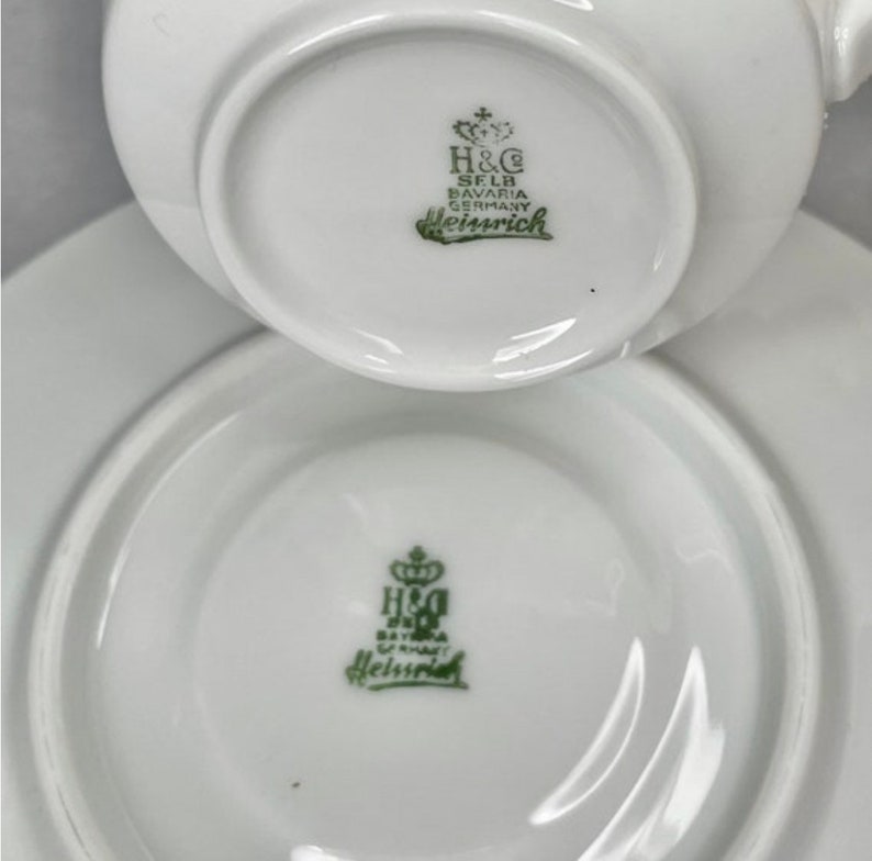 Vintage Heinrich H&C Selb Bavaria Cup and Saucer, White Espresso Coffee ...