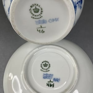 Vintage Royal Copenhagen Teapot Cups Saucers Set, Decorated by Floral ...