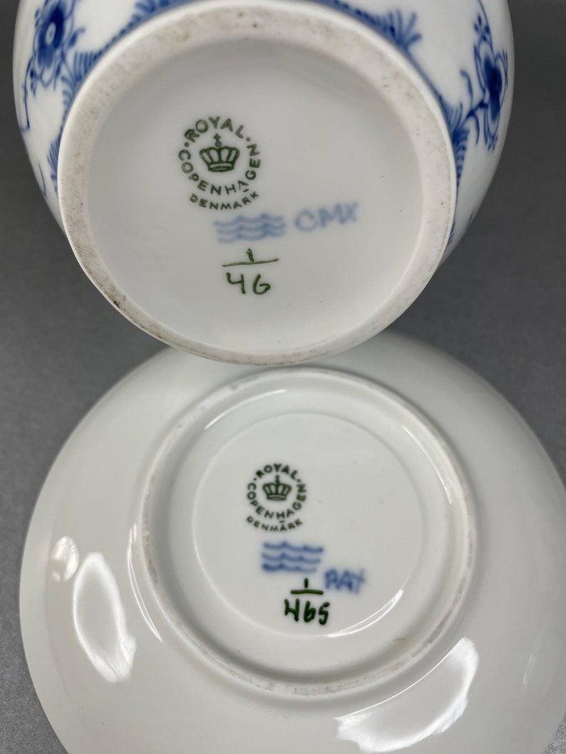 Vintage Royal Copenhagen Teapot Cups Saucers Set, Decorated by Floral ...