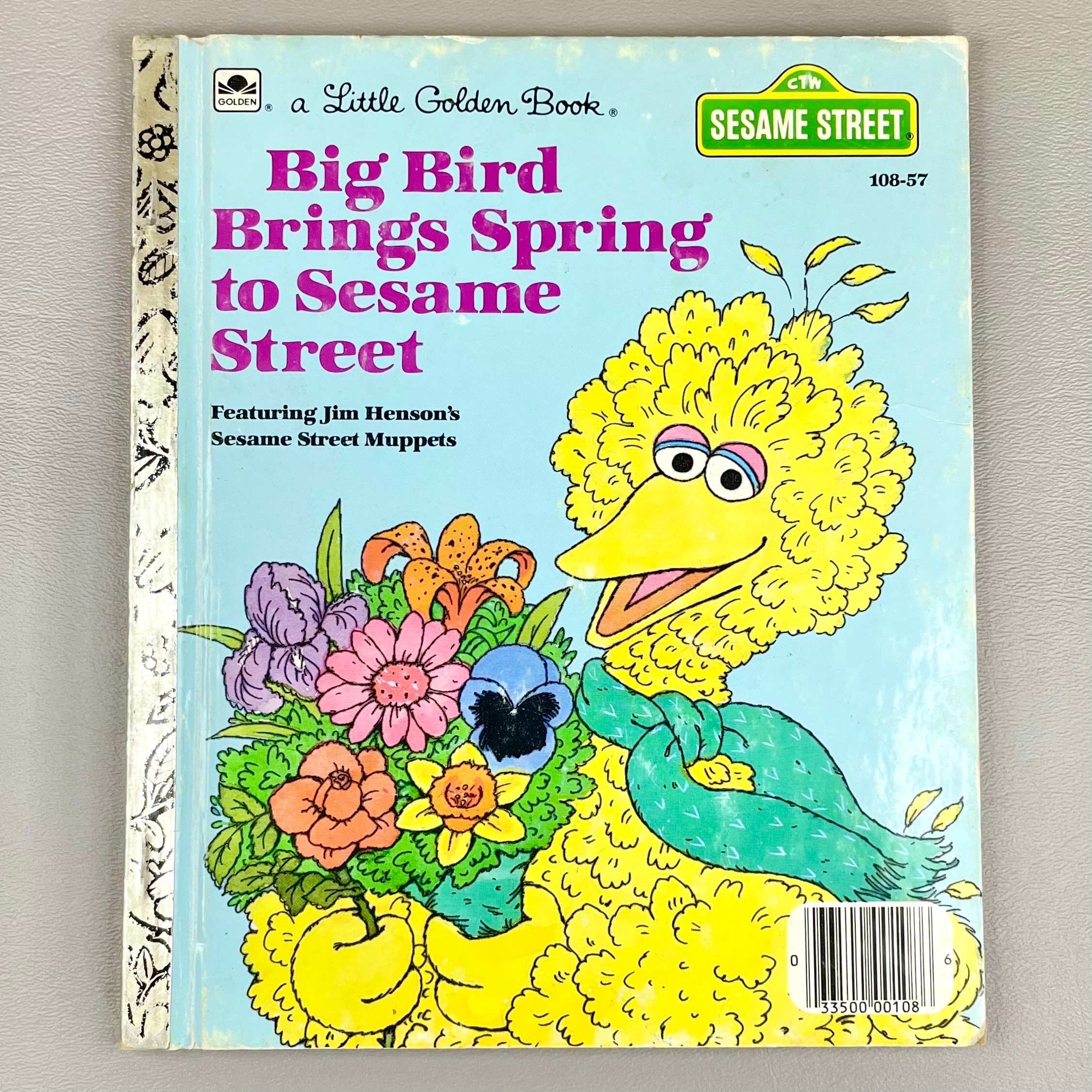 Vintage 1985 Little Golden Book big Bird Brings to Sesame Street ...