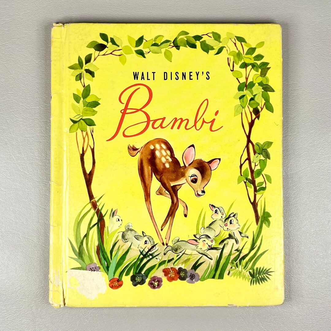 Vintage Book 1942 “bambi” Walt Disney’s, Hardcover Paper Children’s ...