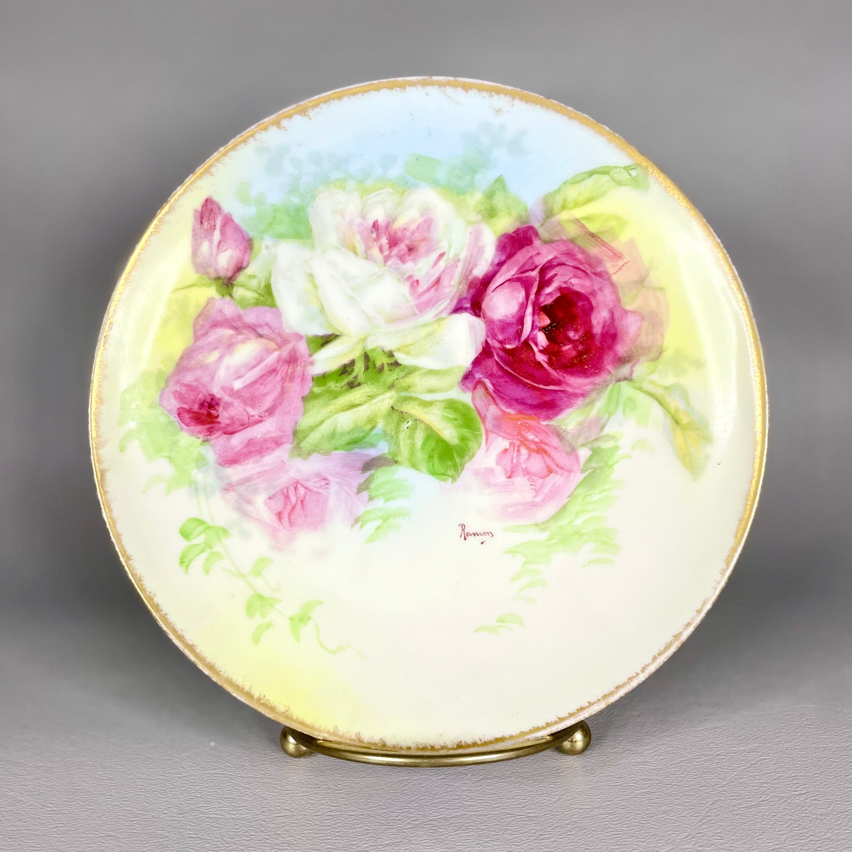 Antique Limoges Borgfeldt Coronet Mavaleix/granger Plate, Hand Painted ...