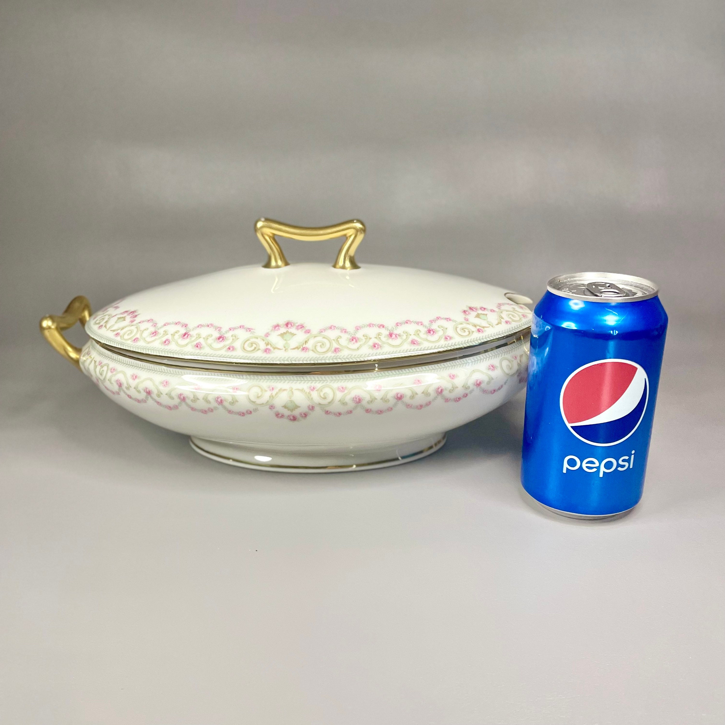 Antique Limoges Elite L Works Bawo & Dotter Casserole, Pink Green ...