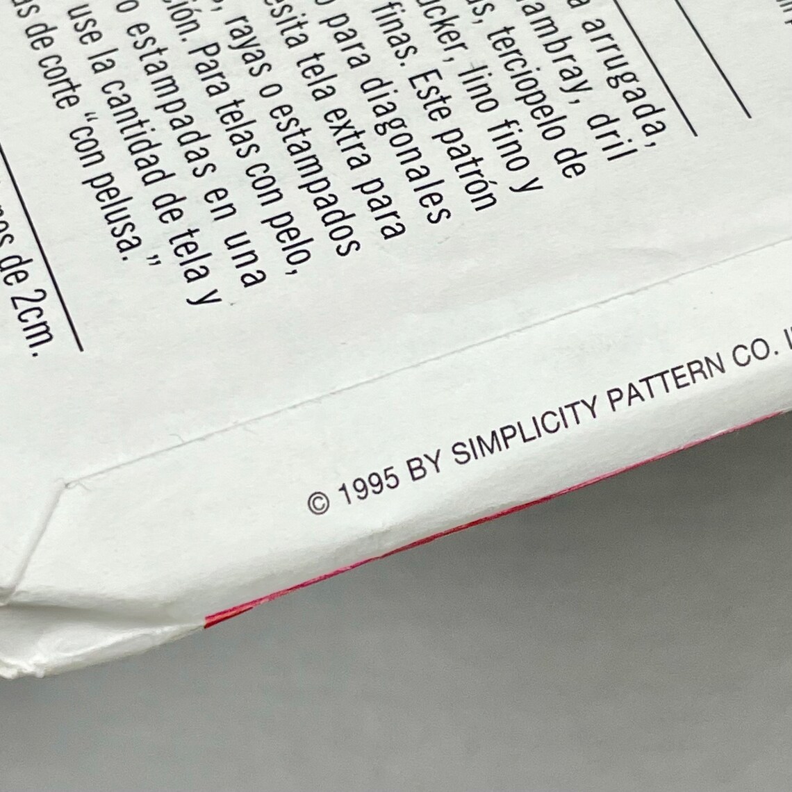 Vintage 1995 Simplicity 9694 Sewing Cut Pattern, Size Petite XS-XL ...