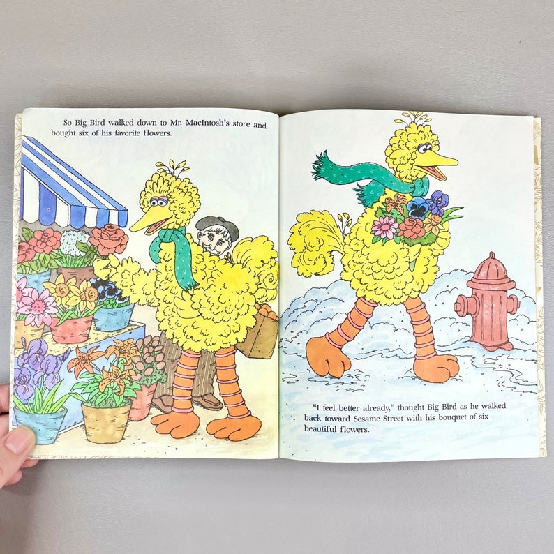 Vintage 1985 Little Golden Book big Bird Brings to Sesame Street ...