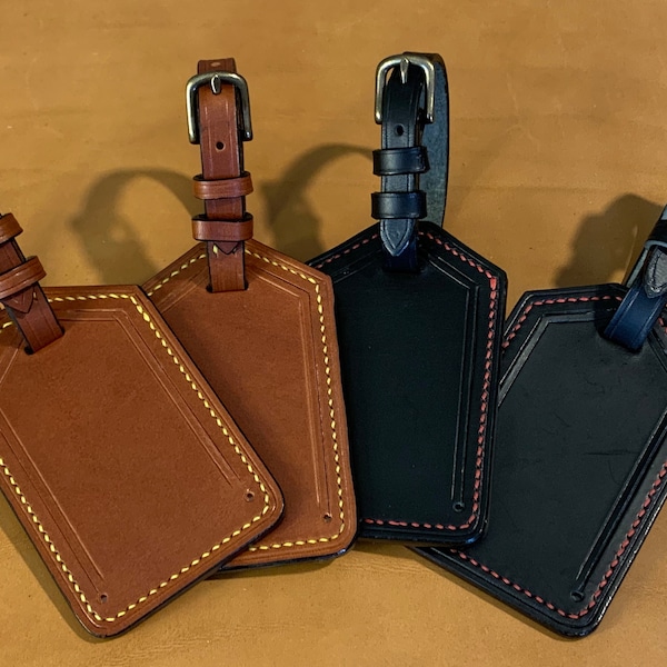 Leather Luggage Tag - Etsy