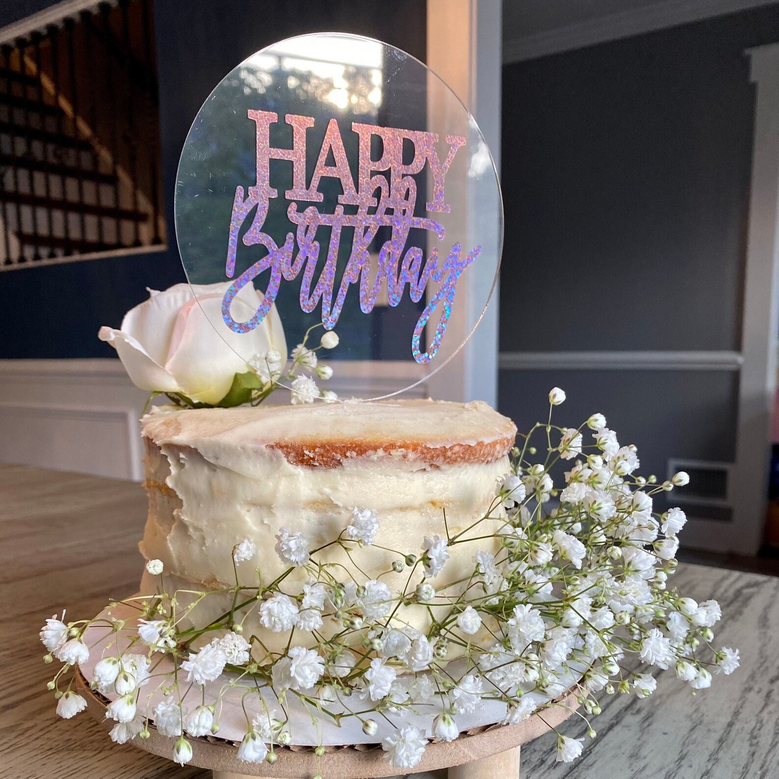 Acrylic Happy Birthday Cake Topper - Etsy