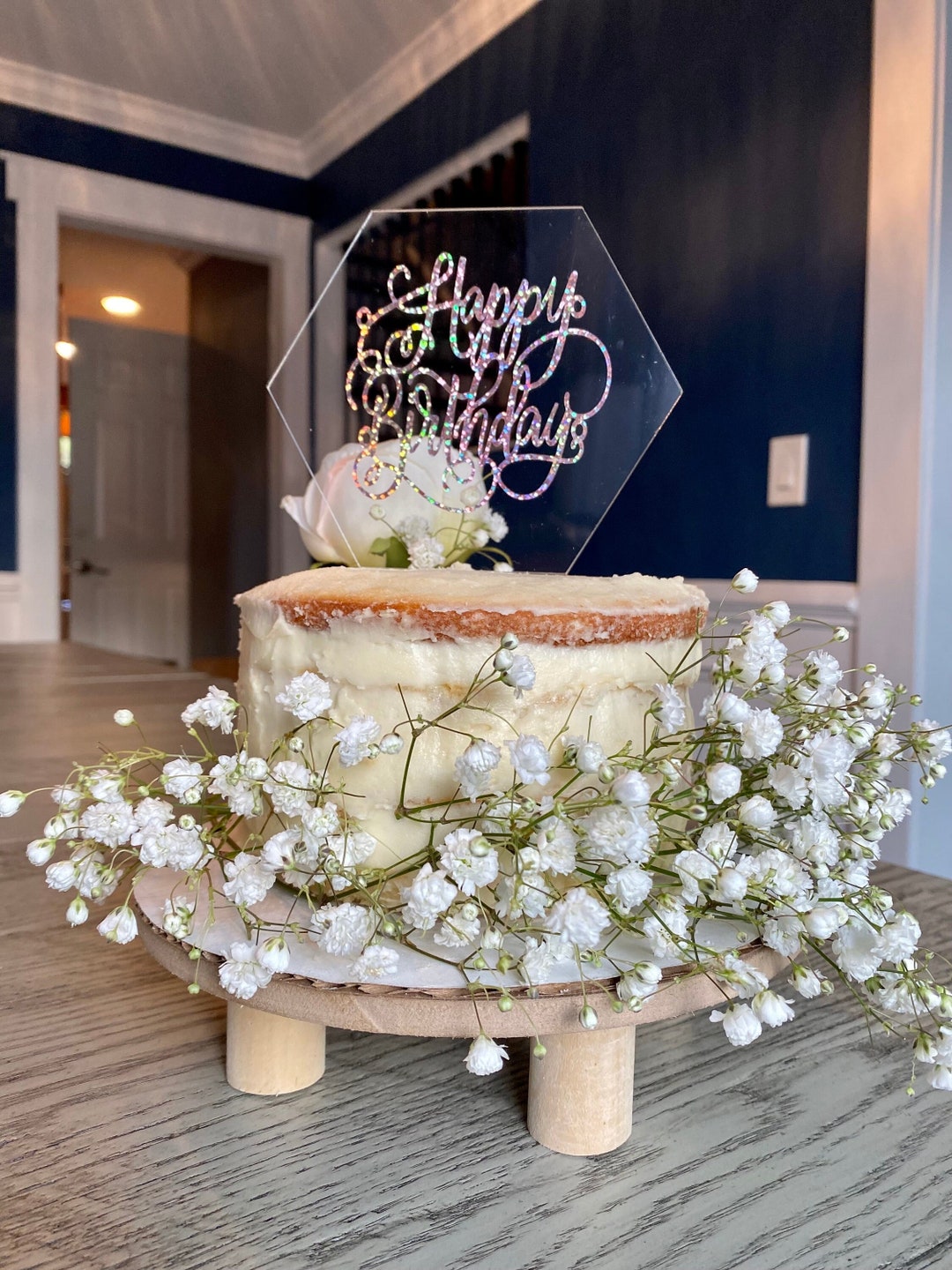 Acrylic Happy Birthday Cake Topper Etsy
