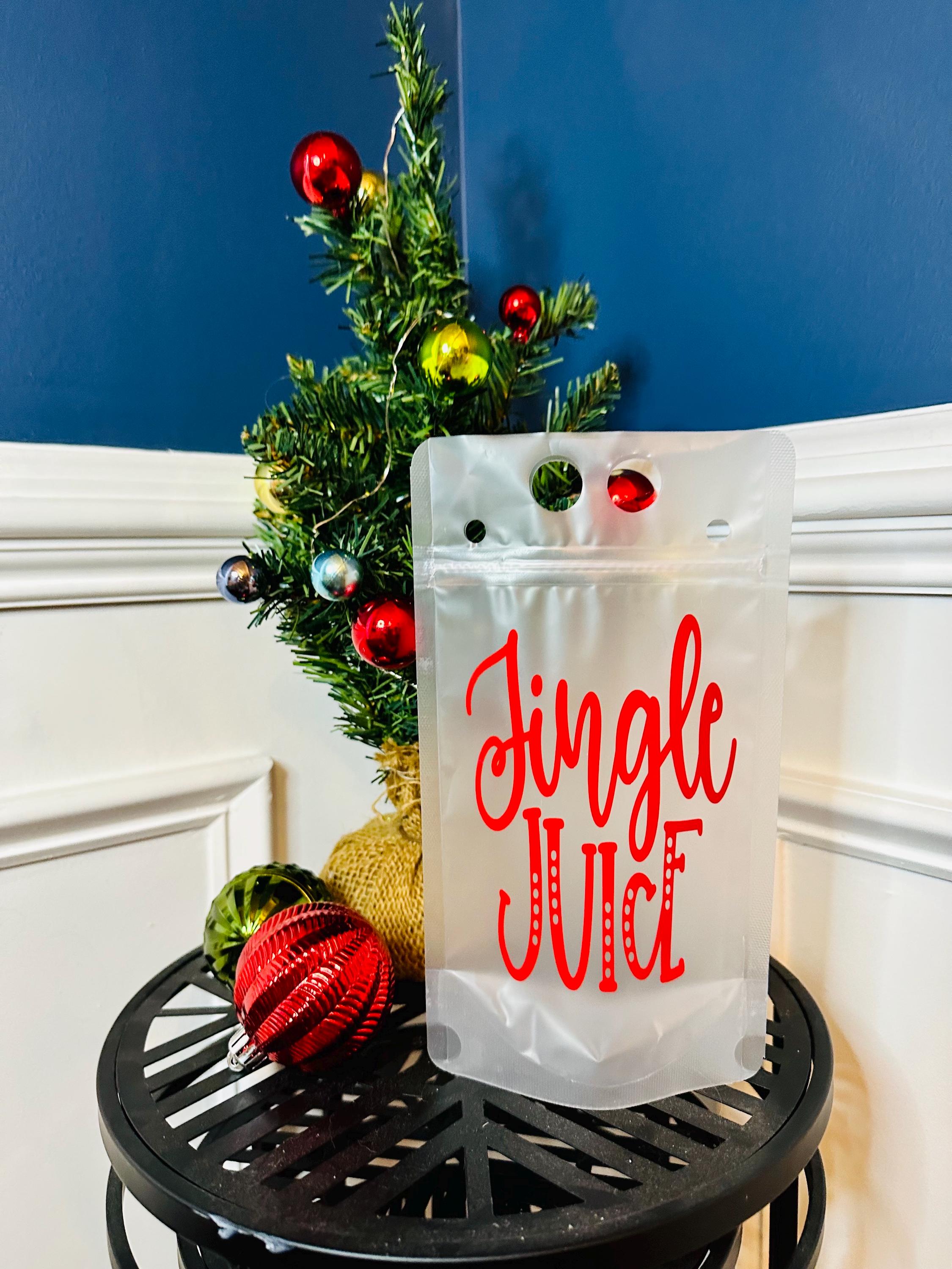 Jingle Juice Reusable Drink Pouch: Festive Christmas Cocktail Bag - Etsy