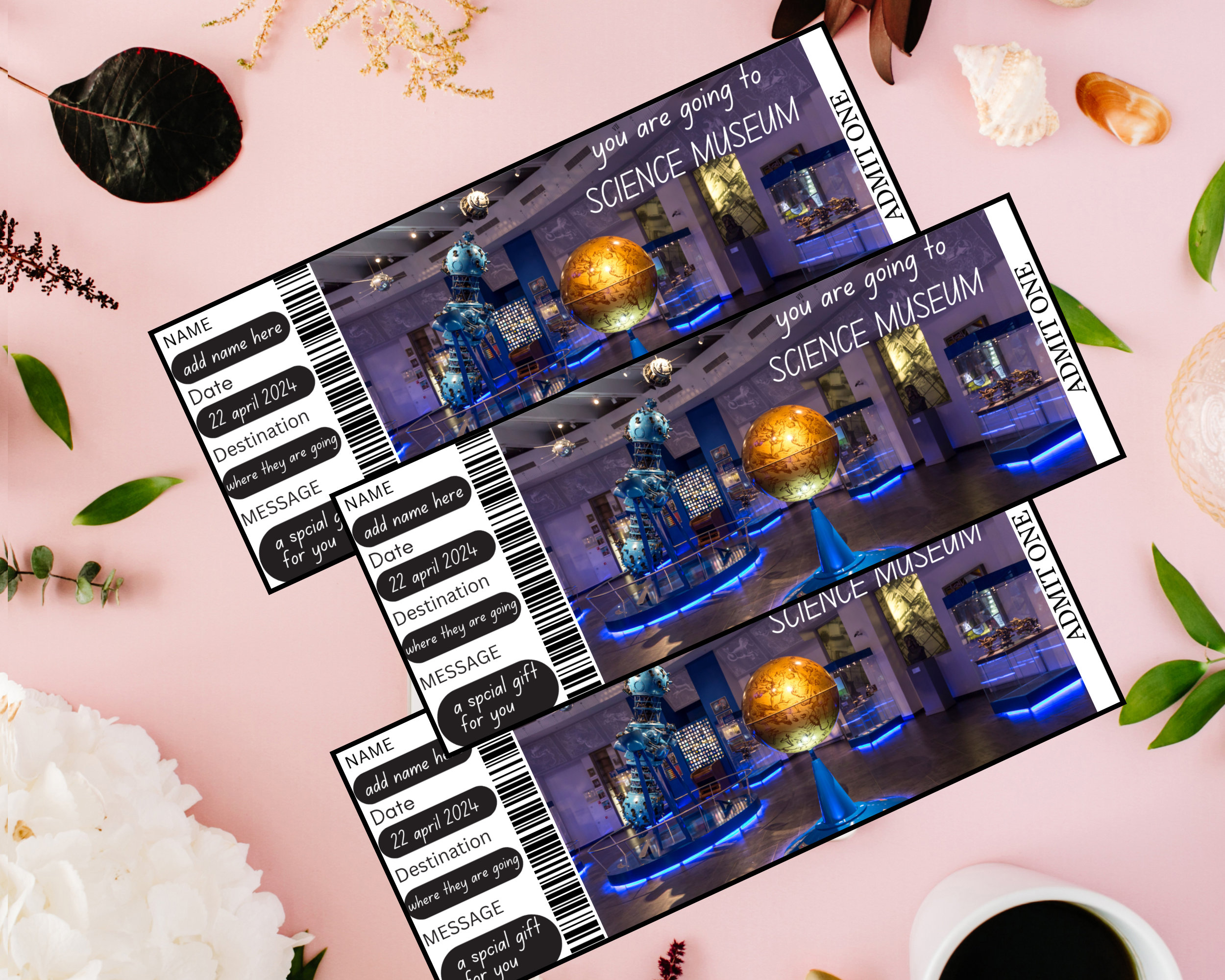 Science Museum Ticket Template, Science Museum Ticket, Editable ...