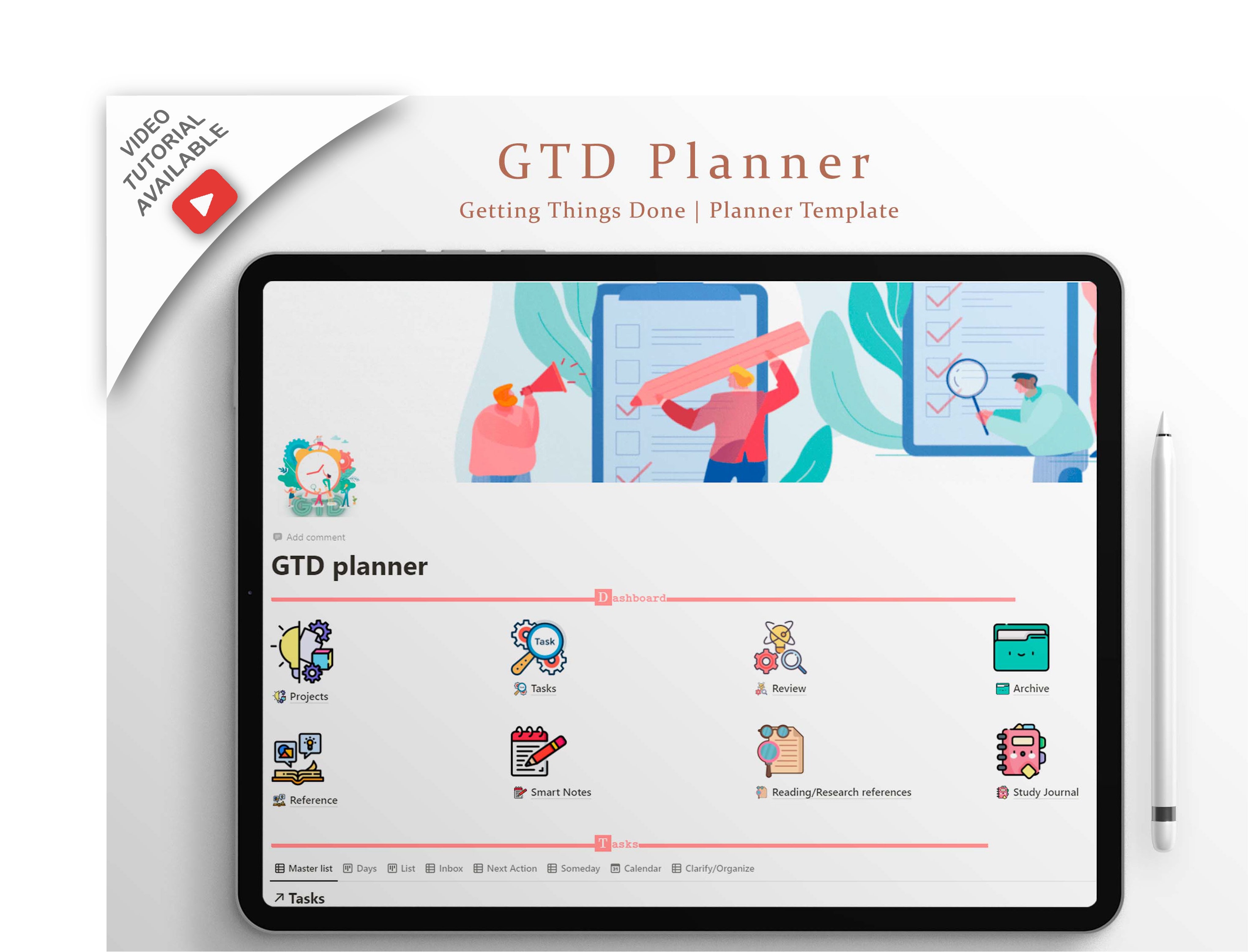 GTD Notion Life Template Planner,notion Template Personal, Habit ...