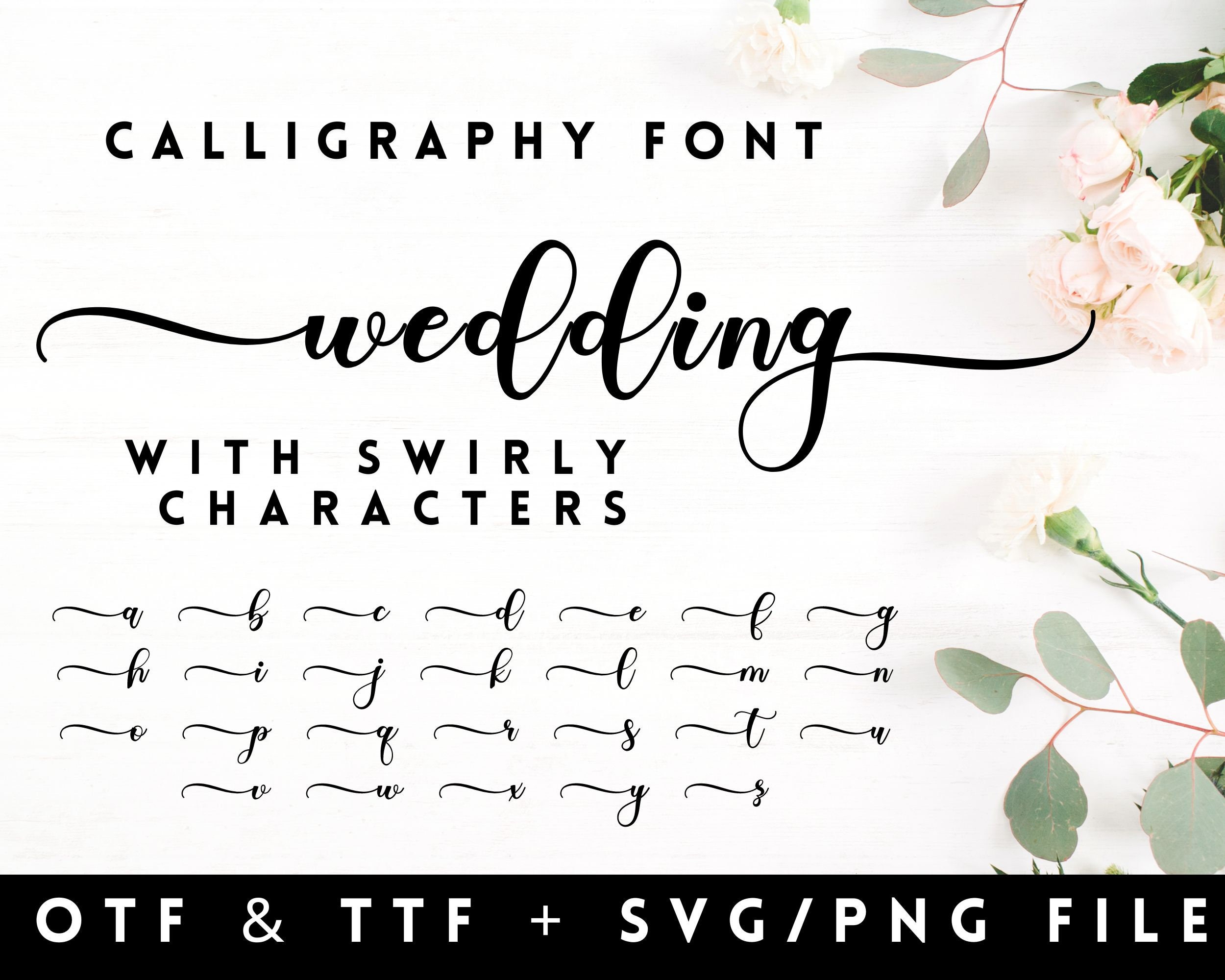 Wedding Font With Tails Cursive Font, Calligraphy Font, Cut Calligraphy Svg, Cursive Script Font ...