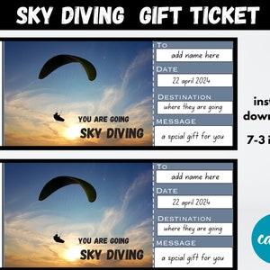Sky Diving Ticket Template, Ticket Template, Sky Diving Ticket, Coupon ...