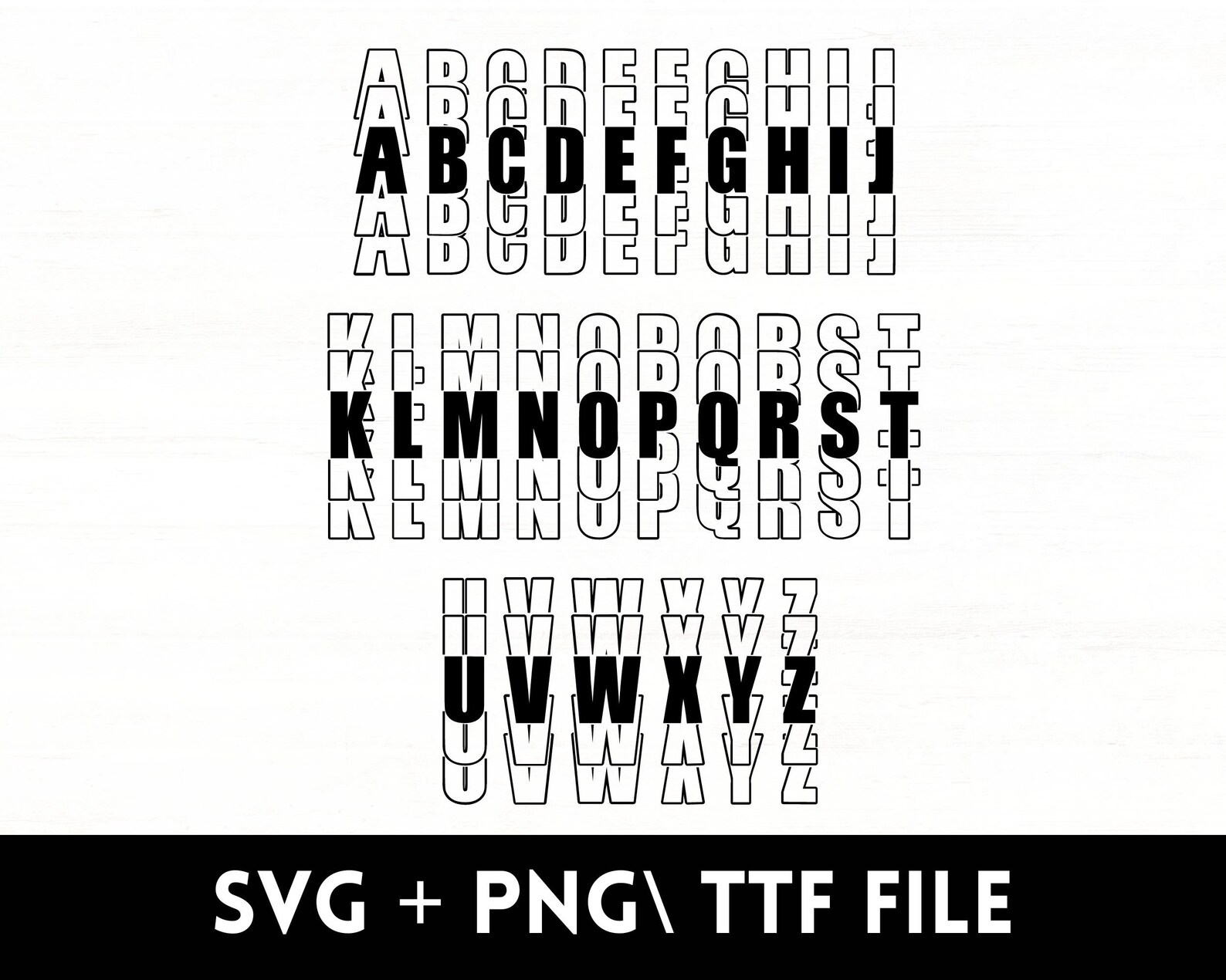 Mirror Font: Stacked Collegiate Letters (digital Download) - Etsy