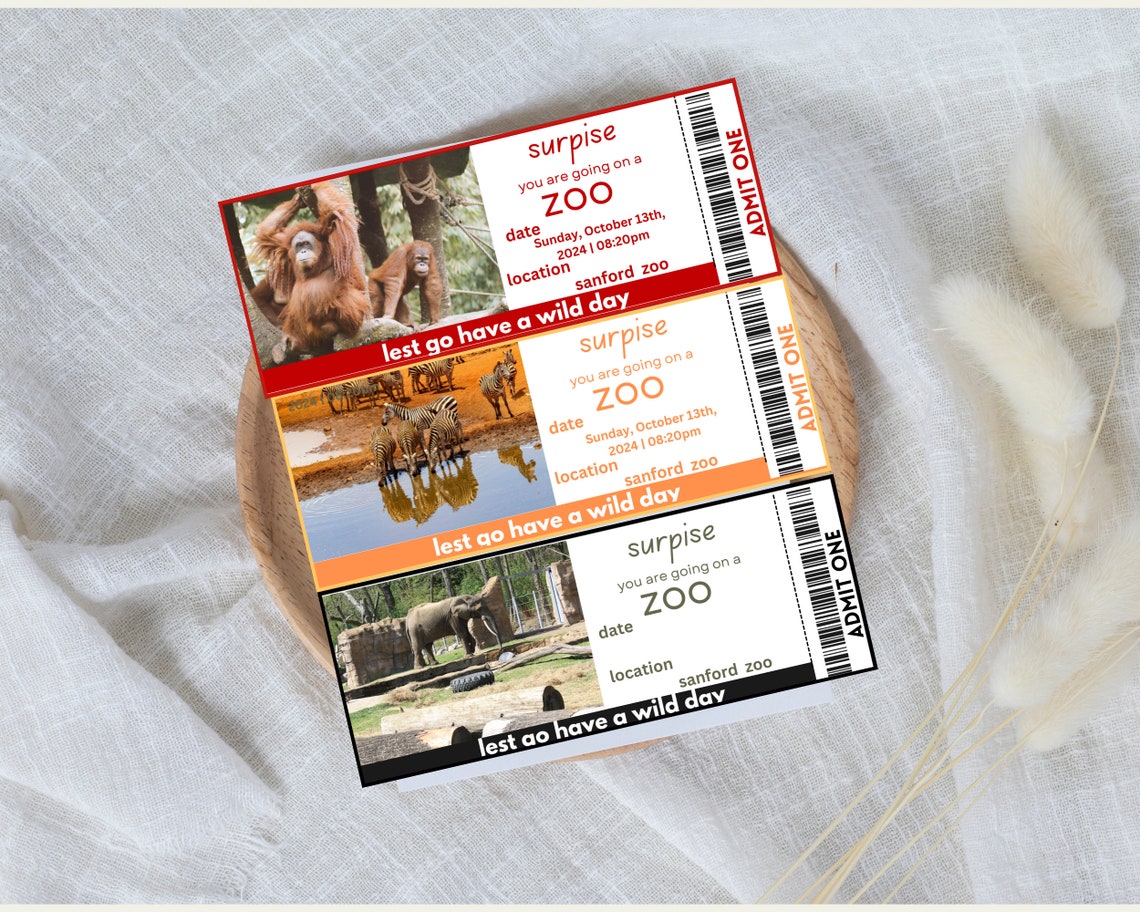 Zoo Ticket Template, Ticket Template, Certificate Template, Invitation ...