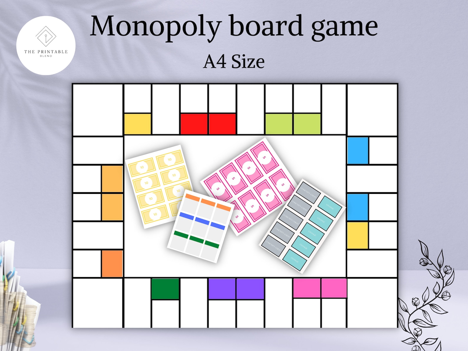 Blank Monopoly Board Game Template, Custom Monopoly Game, Party Game ...