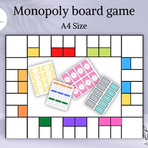 Blank Monopoly Board Game Template, Custom Monopoly Game, Party Game ...