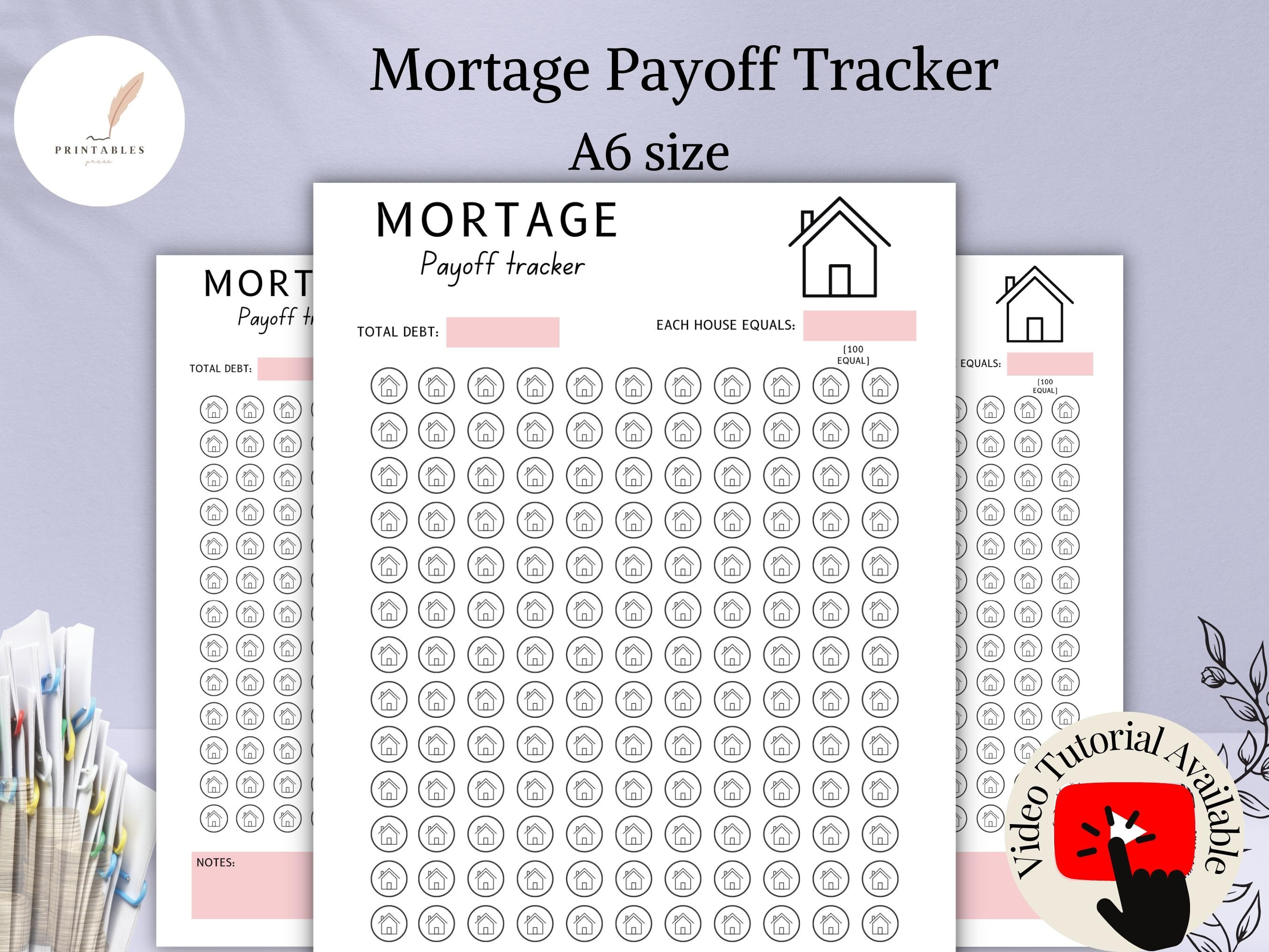 Mortgage Payoff Chart, Mortgage Tracker, Mortgage Payoff Tracker, House ...
