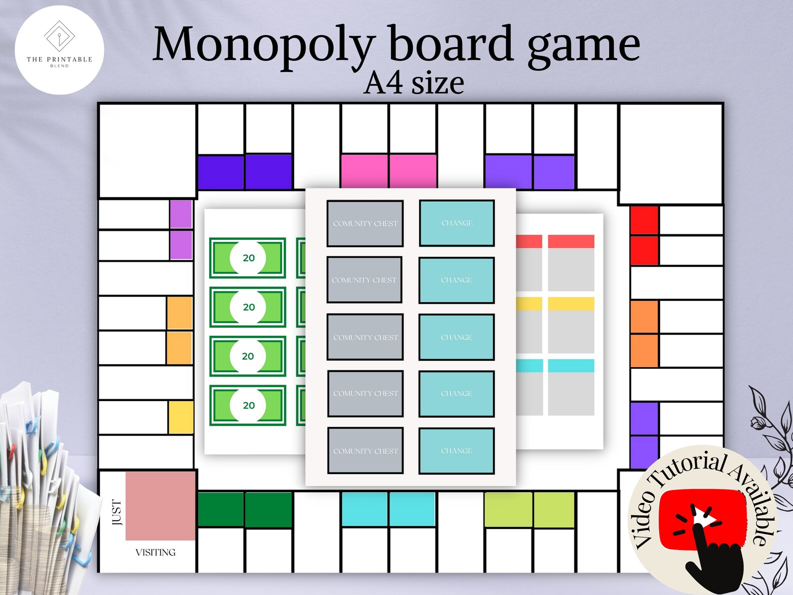 Blank Monopoly Board Game Template, Custom Monopoly Game, Party Game ...