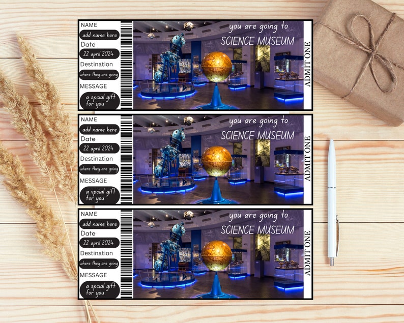 Science Museum Ticket Template, Science Museum Ticket, Editable ...
