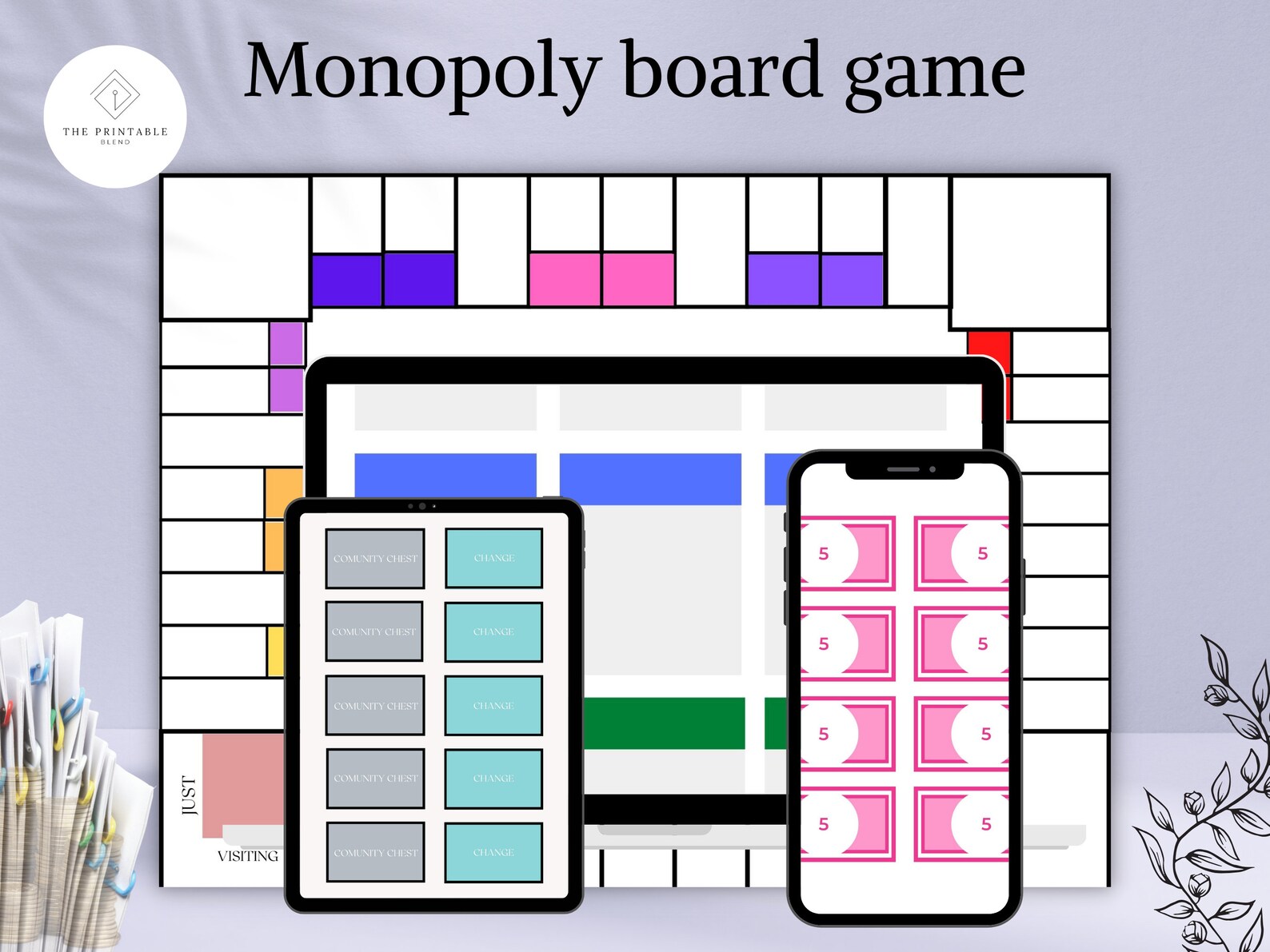Blank Monopoly Board Game Template, Custom Monopoly Game, Party Game ...