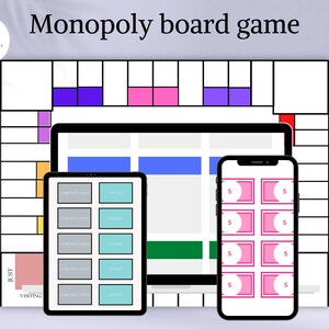 Blank Monopoly Board Game Template, Custom Monopoly Game, Party Game ...