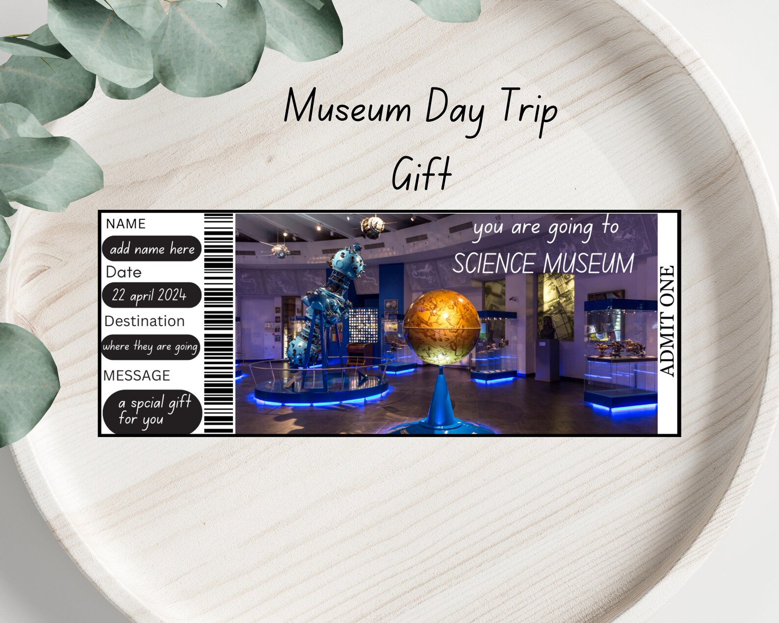 Science Museum Ticket Template, Science Museum Ticket, Editable ...