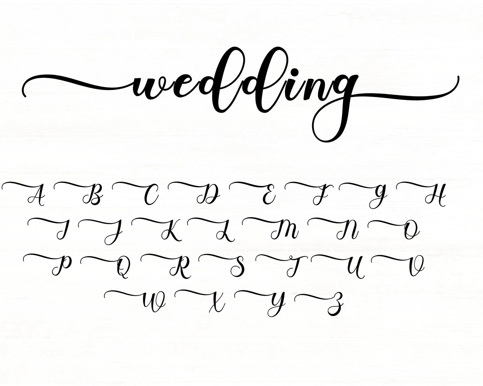 Wedding Font With Tails Cursive Font, Calligraphy Font, Cut Calligraphy ...