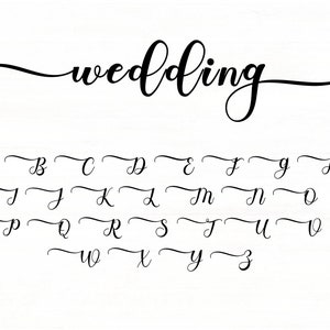 Wedding Font With Tails Cursive Font, Calligraphy Font, Cut Calligraphy ...