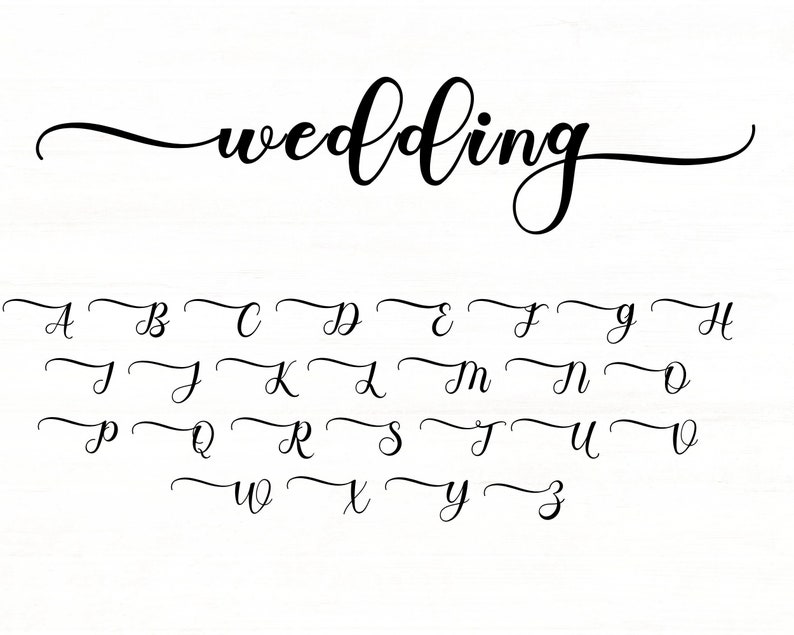Wedding Font With Tails Cursive Font, Calligraphy Font, Cut Calligraphy ...