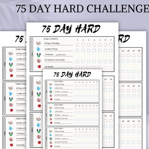 75 Hard Canva, 75 Hard Challenge Printable, A4 75 Hard Challenge Bundle ...