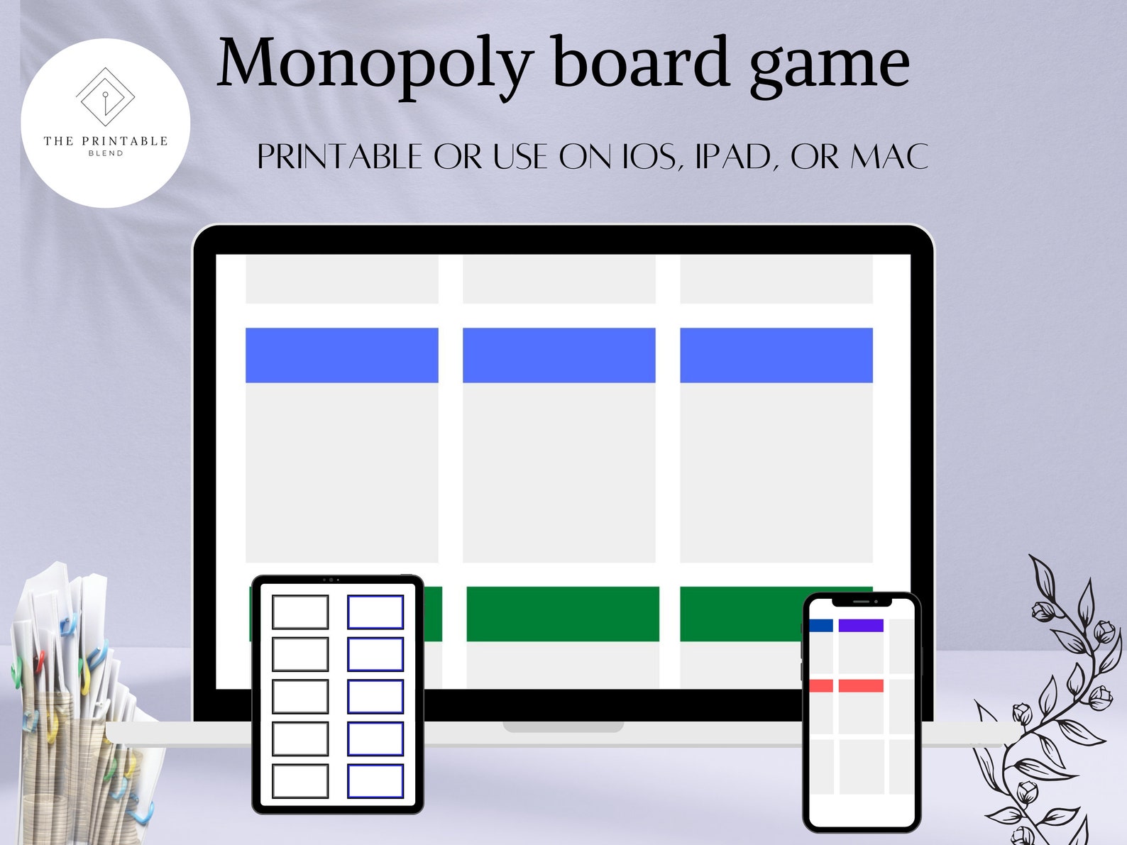 Blank Monopoly Board Game Template, Custom Monopoly Game, Party Game ...