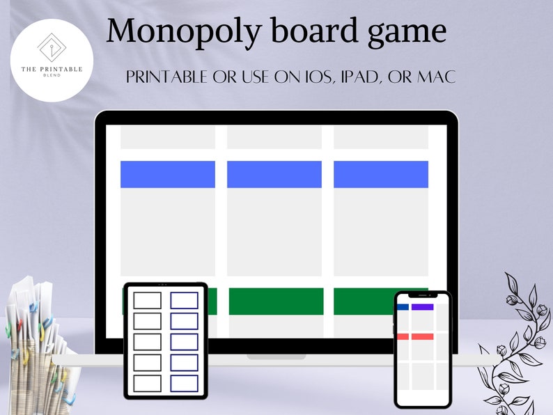 Blank Monopoly Board Game Template, Custom Monopoly Game, Party Game ...
