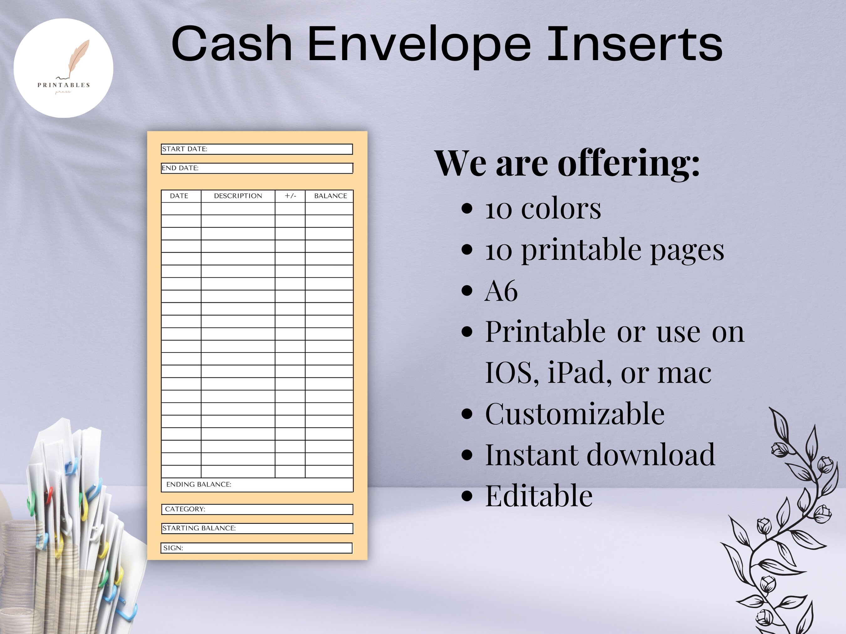 A6 Cash Envelope Insert Printable, Budget Tracker, Spending Tracker ...