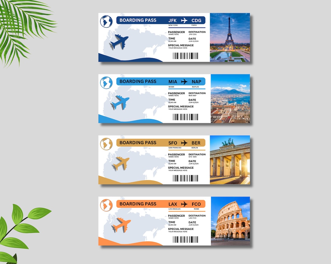 Surprise Trip Ticket Template, Boarding Pass Ticket, Printable Trip ...
