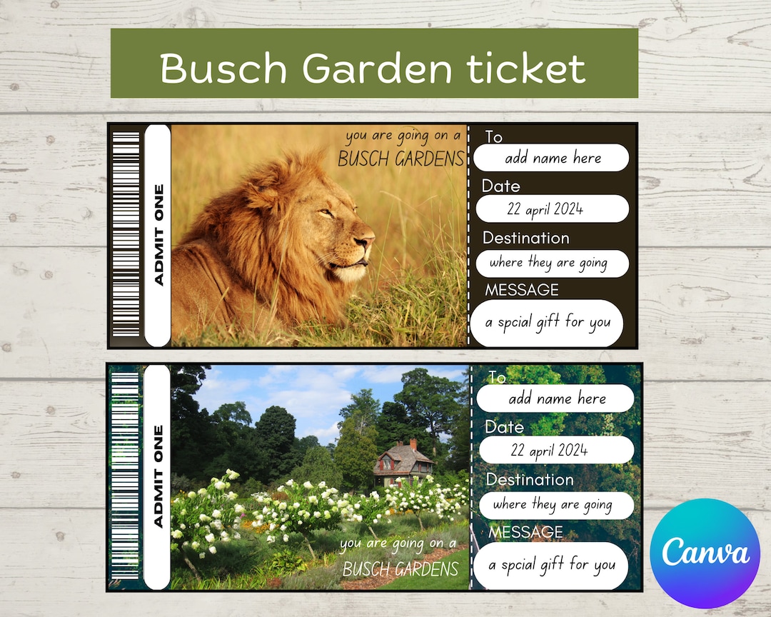 Busch Gardens Ticket Template, Invitation Template, Voucher Template ...