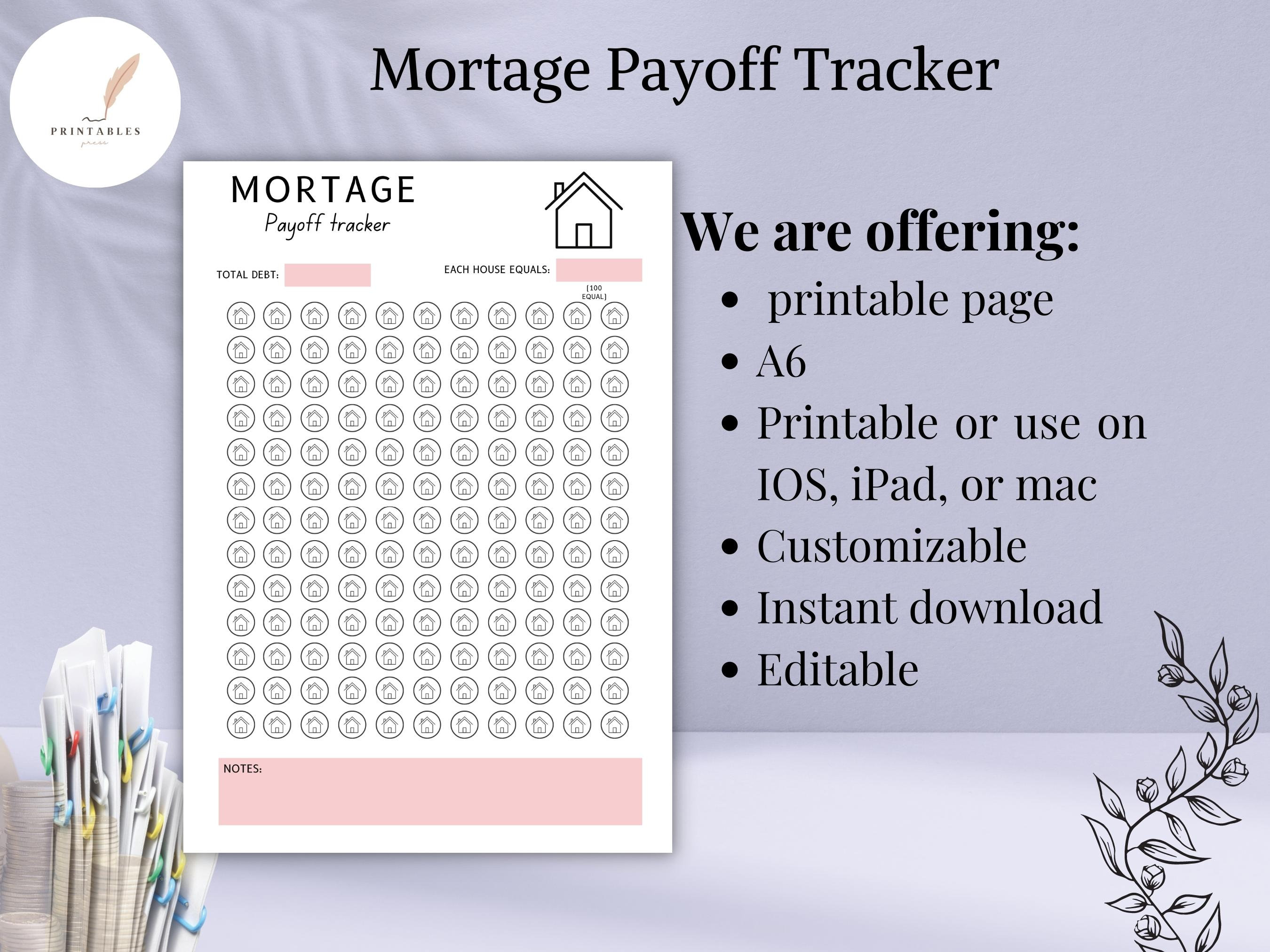 Mortgage Payoff Chart, Mortgage Tracker, Mortgage Payoff Tracker, House ...