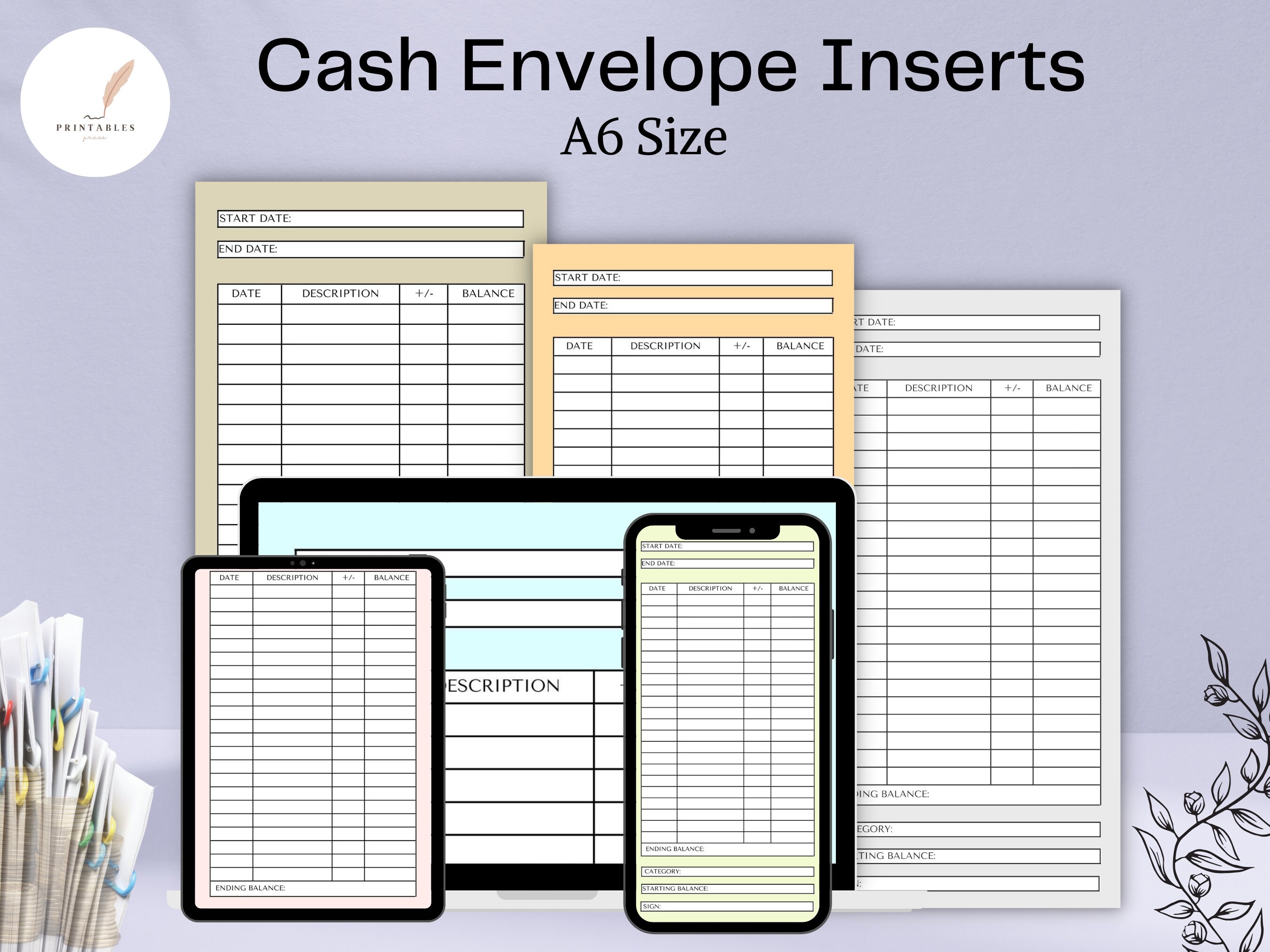 A6 Cash Envelope Insert Printable, Budget Tracker, Spending Tracker ...