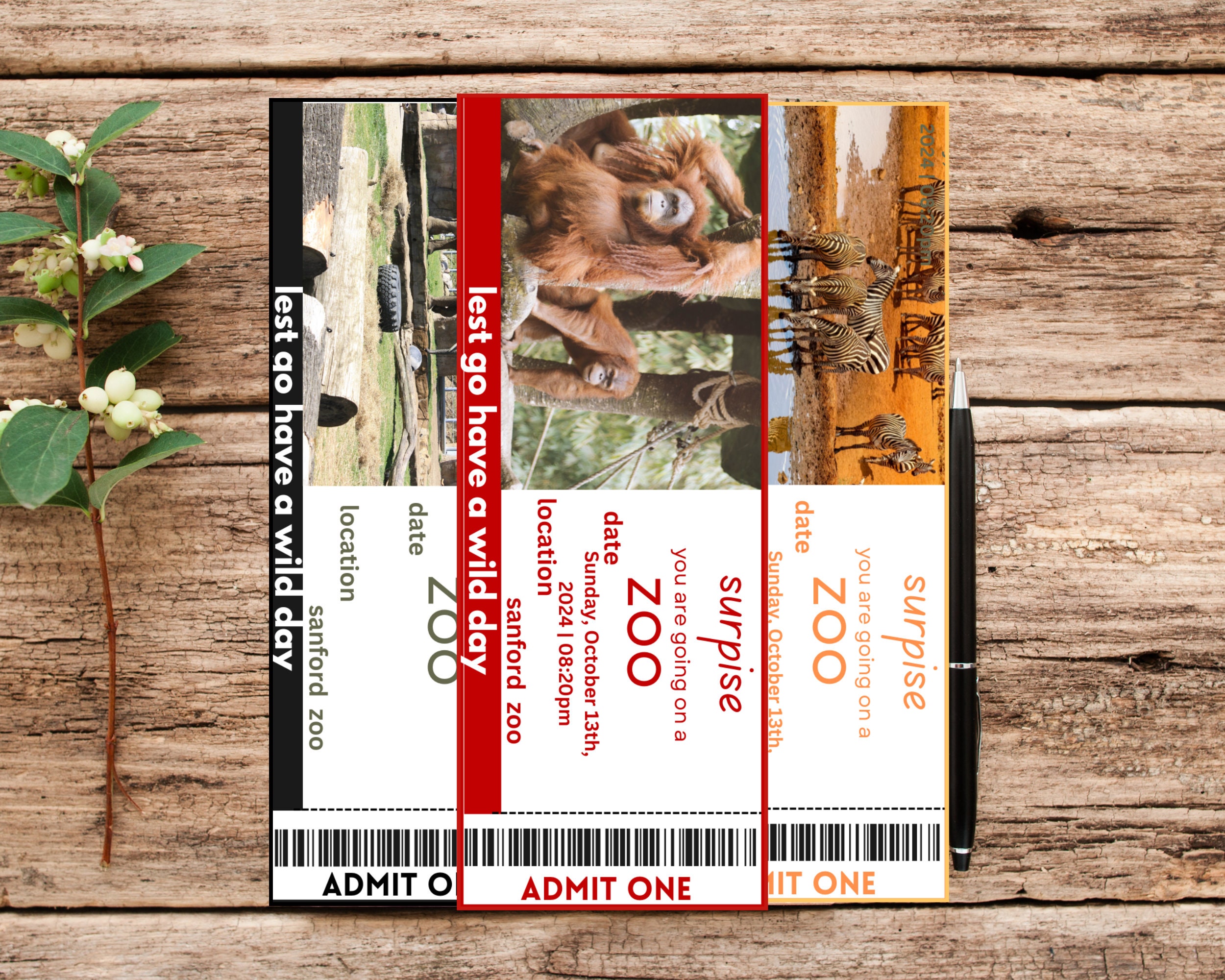 Zoo Ticket Template, Ticket Template, Certificate Template, Invitation ...