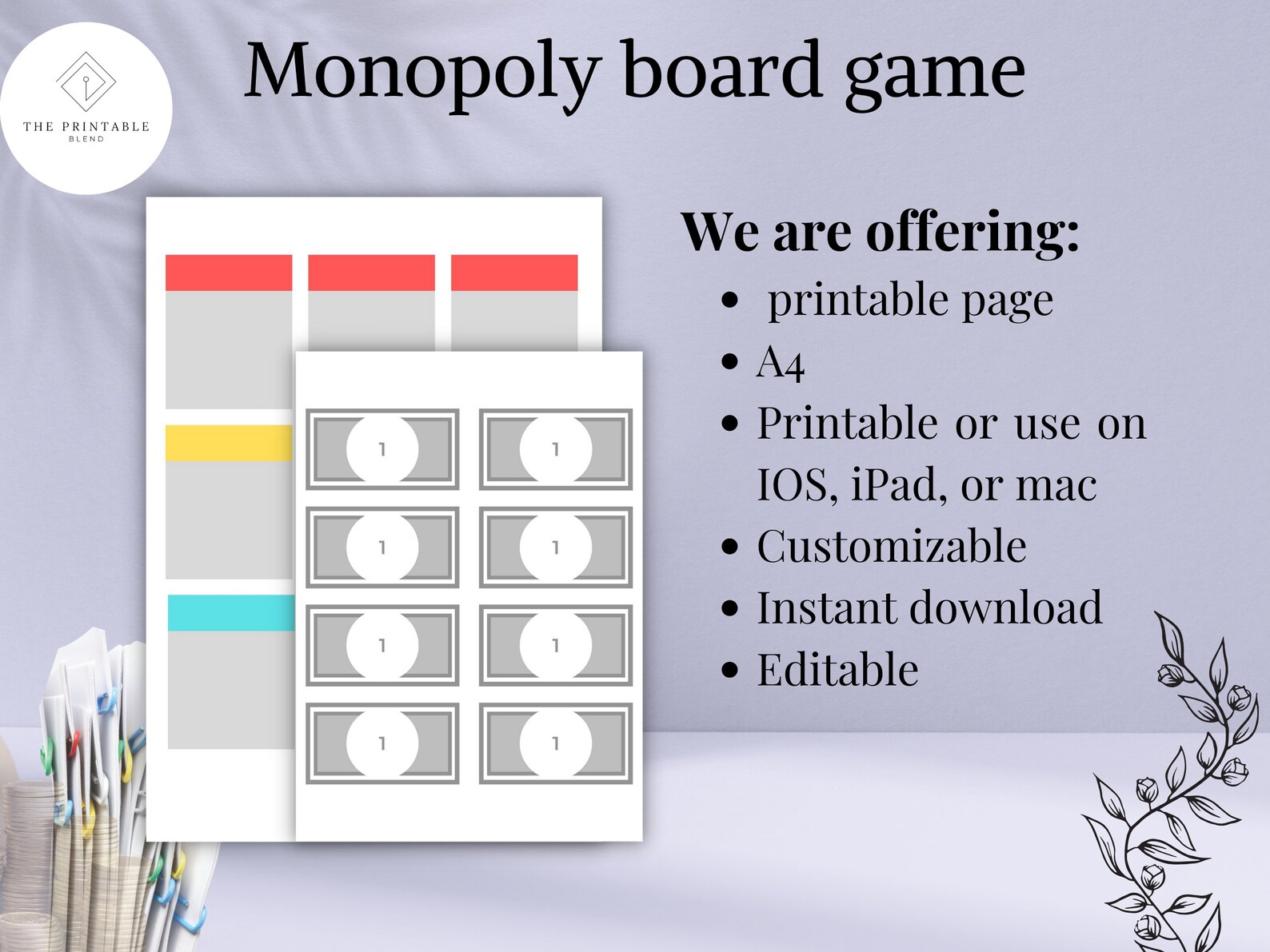 Blank Monopoly Board Game Template, Custom Monopoly Game, Party Game ...