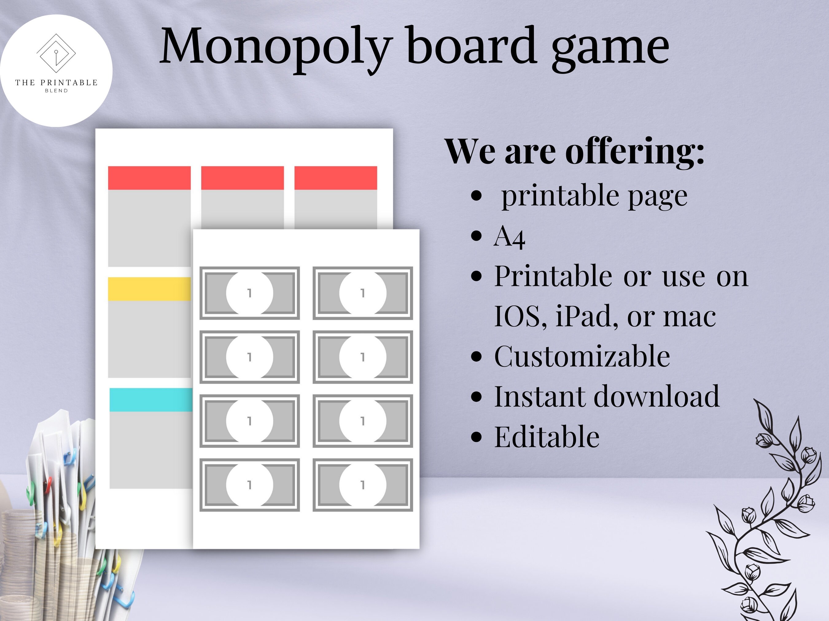 Blank Monopoly Board Game Template, Custom Monopoly Game, Party Game ...